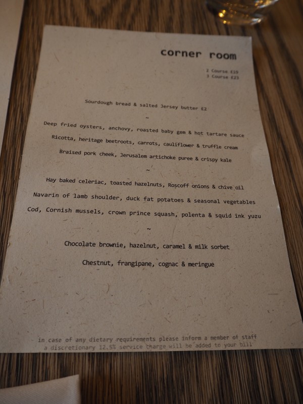 Corner Room - Affordable 3 courses | the food connoisseur